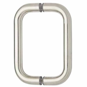 dynasty hardware 6" back to back tubular shower door pull for frameless shower doors, satin nickel