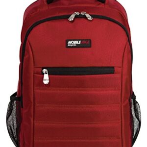 Mobile Edge Smartpack 15.6 Inch Laptop Backpack with Separate Padded Tablet Compartment Crimson Lightweight Red for Men, Women, MEBPSP7, Crimson Red