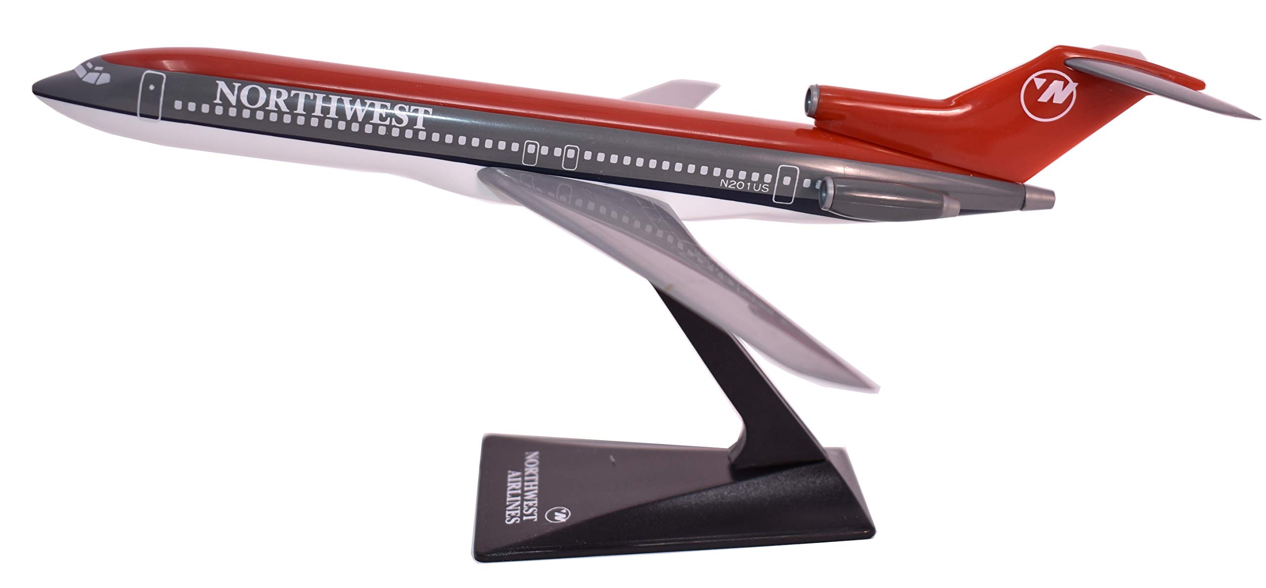 Flight Miniatures Northwest Airlines NWA Boeing (89-03) 727-200 1:200 Scale - Plastic Snap-Fit Model Airplane - Collectible Replica of Northwest Airlines Aircraft - Part #ABO-72720H-006