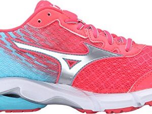 Mizuno Women's Wave Rider 19 Running Shoe, Diva Pink/Capri/Silver, 9 B US