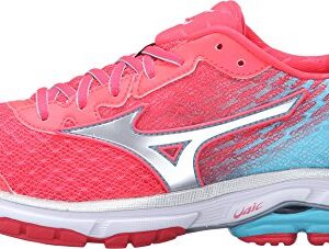 Mizuno Women's Wave Rider 19 Running Shoe, Diva Pink/Capri/Silver, 9 B US