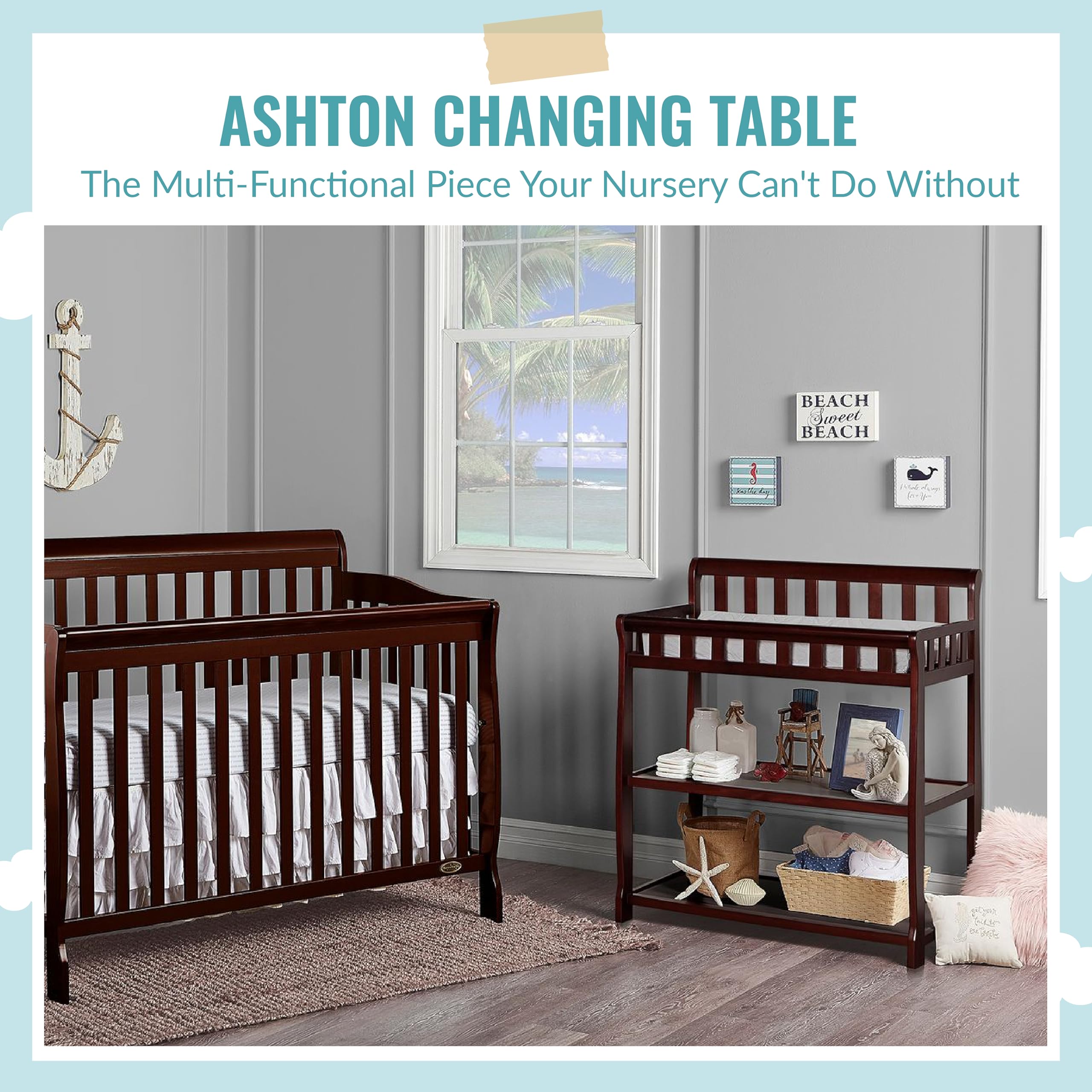 Dream On Me Ashton Changing Table, Espresso , 34x20x40 Inch (Pack of 1)