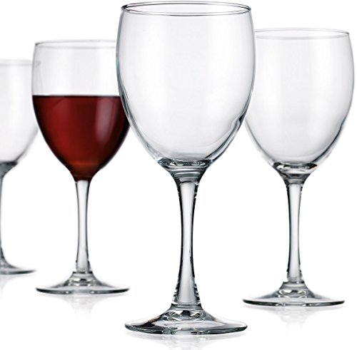 Circleware Vine Wine Glasses, Set of 4, 11 oz., Clear