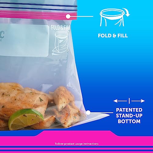 Ziploc Quart Food Storage Bags, Stay Open Design with Stand-Up Bottom, Easy to Fill, 80 Count