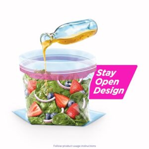 Ziploc Quart Food Storage Bags, Stay Open Design with Stand-Up Bottom, Easy to Fill, 80 Count