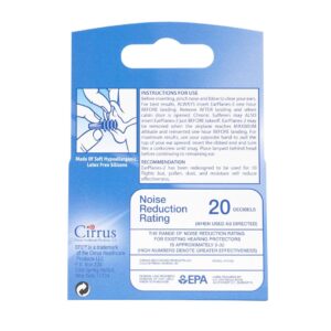 EP2 by Cirrus Healthcare Second Generation EarPlanes Earplugs Ear Protection from Flight Air and Noise Sound (1 Reusable Pair)