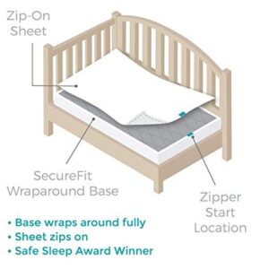 QuickZip Crib Sheet Set - Faster, Safer, Easier Baby Crib Sheets - Includes Gray Dot Wraparound Base & 3 Zip-On Crib Sheets – Gray Dot 100% Cotton - Fits All Standard Crib Mattresses