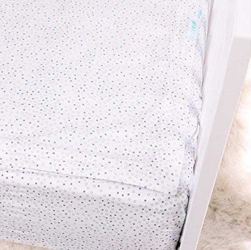 QuickZip Crib Sheet Set - Faster, Safer, Easier Baby Crib Sheets - Includes Gray Dot Wraparound Base & 3 Zip-On Crib Sheets – Gray Dot 100% Cotton - Fits All Standard Crib Mattresses