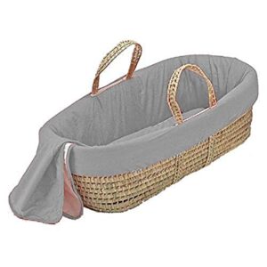 bkb solid color moses basket, grey