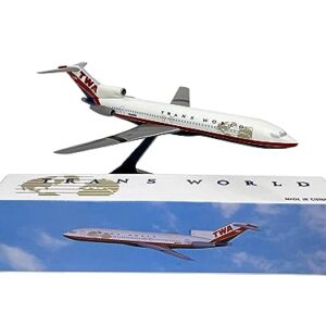 Flight Miniatures TWA (95-01) 727-200 Trans World Airline 1:200 Scale - Plastic Snap-Fit Model Airplane - Collectible Replica of TWA Trans World Airline Part #ABO-72720H-022