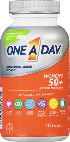 One A Day Women’s 50+ Multivitamins, Multivitamin for Women with Vitamin A, C, D, E and Zinc for Immune Health Support*, Calcium & more, 100 count