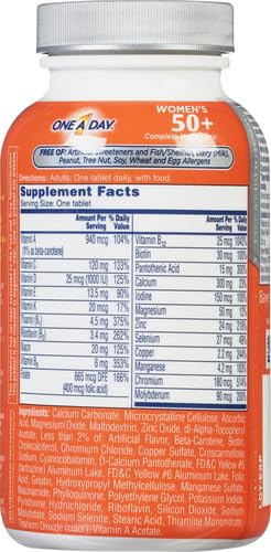 One A Day Women’s 50+ Multivitamins, Multivitamin for Women with Vitamin A, C, D, E and Zinc for Immune Health Support*, Calcium & more, 100 count