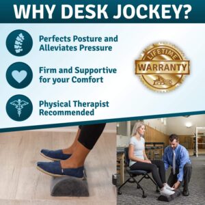 Desk Jockey Foot Rest for Under Desk - Therapeutic Grade Memory Foam Cushion Footrest for Office, Home and Travel– Boosts Blood Circulation and Keeps Sore Feet Warm