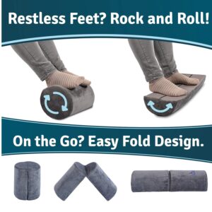 Desk Jockey Foot Rest for Under Desk - Therapeutic Grade Memory Foam Cushion Footrest for Office, Home and Travel– Boosts Blood Circulation and Keeps Sore Feet Warm