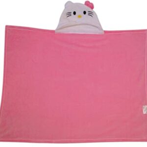 Hooded Toddler Blanket | Plush Soft Animal Baby or Infant Hoodie Blankie 36x27 + Hood (Light Pink)