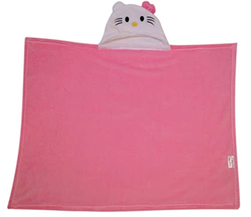 Hooded Toddler Blanket | Plush Soft Animal Baby or Infant Hoodie Blankie 36x27 + Hood (Light Pink)