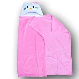 Hooded Toddler Blanket | Plush Soft Animal Baby or Infant Hoodie Blankie 36x27 + Hood (Light Pink)