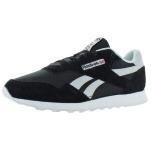 reebok women's royal nylon walking shoe, black/black/white, 12 m us