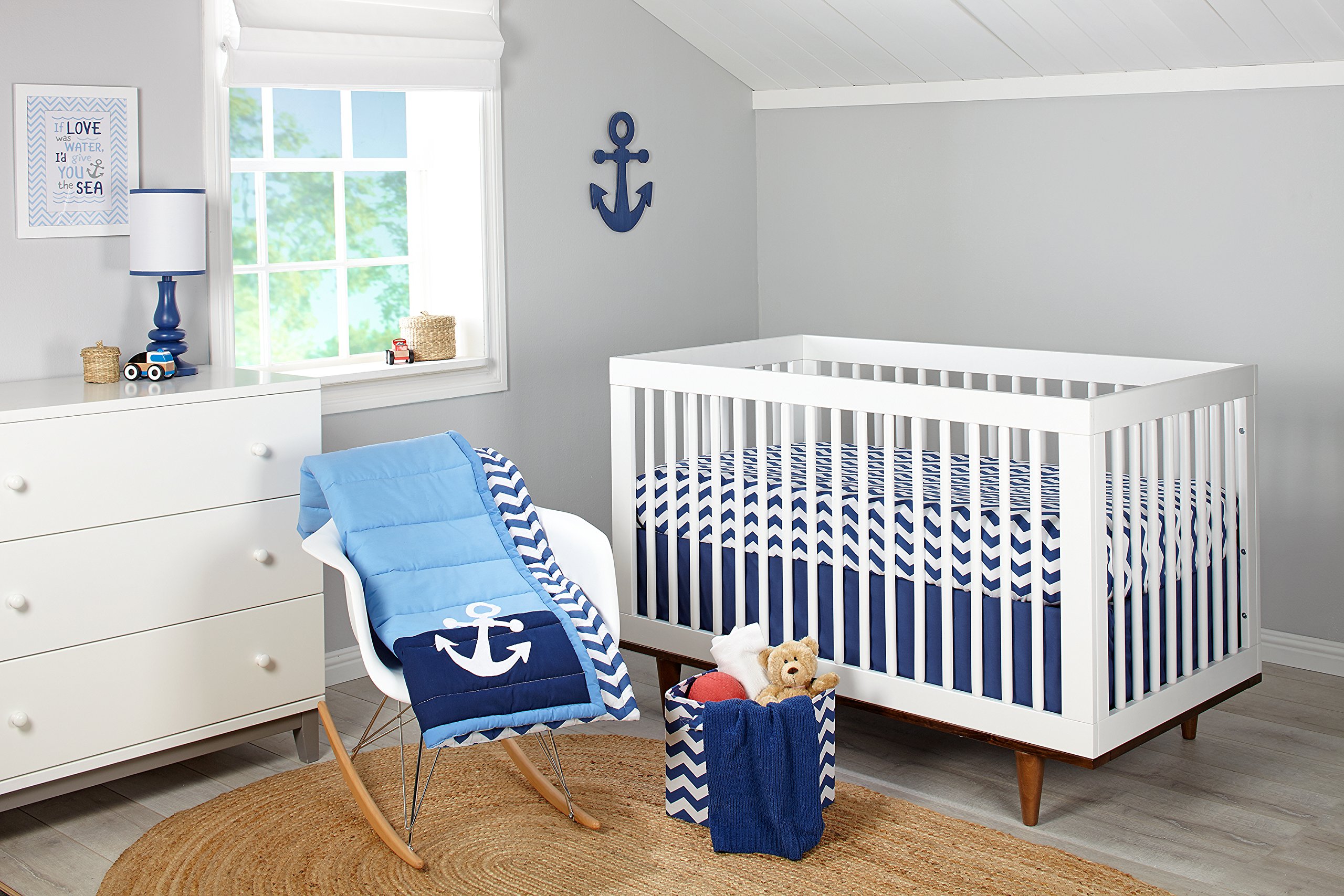 Little Love by NoJo Separates Collection Solid Crib Skirt, Navy