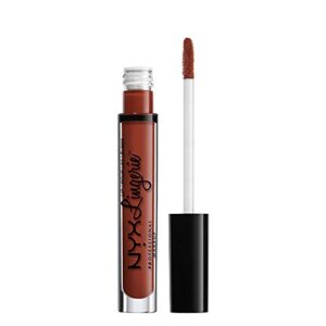 nyx professional makeup lip lingerie matte liquid lipstick - exotic, warm mahogany red