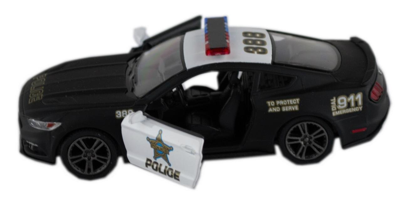 KiNSMART 2015 Ford Mustang Gt Black & White State Police Squad Car 1/36 Scale Diecast Interceptor