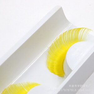 AnHua® New Sexy Fun Ladies Styles Handmade Reusable Long Thick Fancy Party Feather False Eyelashes Makeup Eye Lashes (Yellow)