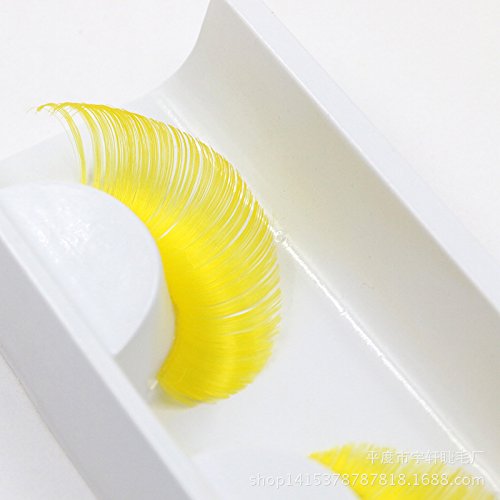 AnHua® New Sexy Fun Ladies Styles Handmade Reusable Long Thick Fancy Party Feather False Eyelashes Makeup Eye Lashes (Yellow)