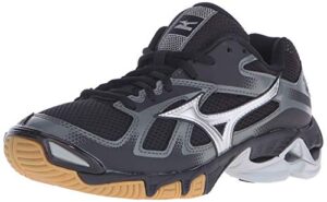 mizuno women's wave bolt 5-w volleyball shoe, black/silver, 6