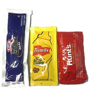 Mayo, Ketchup, & Mustard On-the-go Condiment Combo - 25 Packets of Each