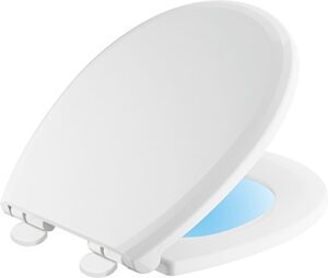 delta faucet rubber limited 803902-n-wh sanborne round nightlight toilet seat with slow close and quick-release, white