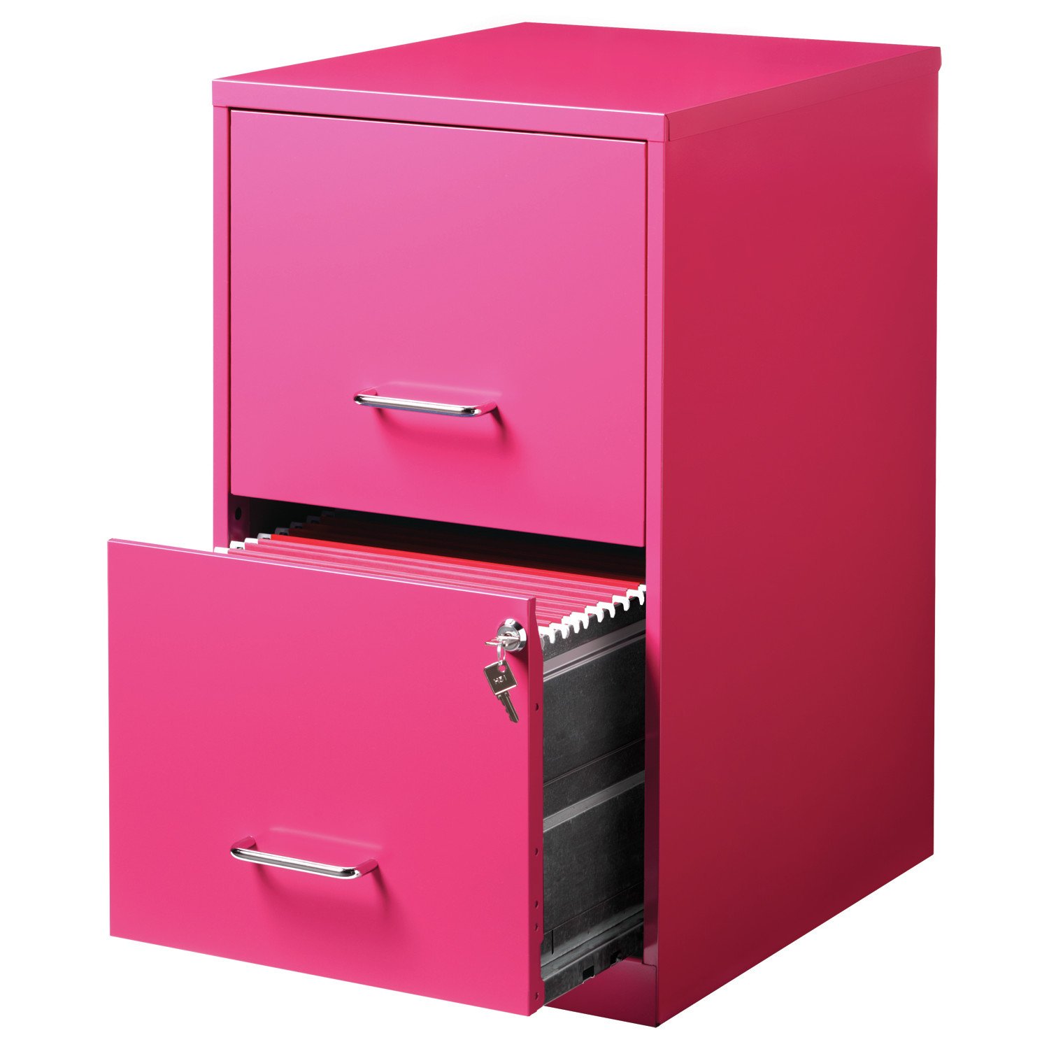 Hirsh Industries Space Solutions 18" Deep Metal 2 Drawer Metal File Cabinet Pink