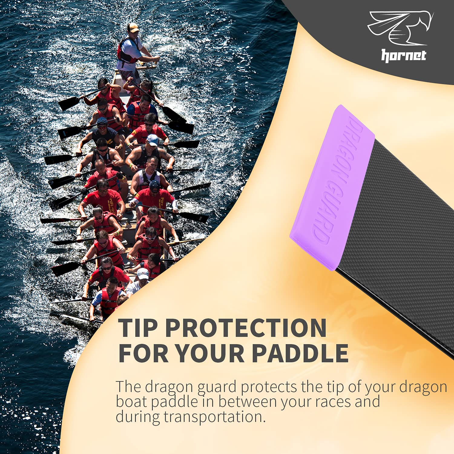 Dragon Guard Tip Protector for Dragon Boat Paddles (purple)