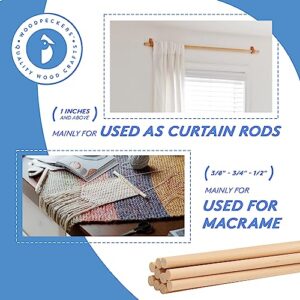 Dowel Rods Wood Sticks Wooden Dowel Rods - 3/8 x 12 Inch Unfinished Hardwood Sticks - for Crafts and DIYers - 25 Pieces by Woodpeckers