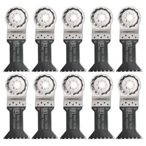 fein starlock plus e-cut universal oscillating saw blade - medium, waisted 1-3/4" width for wood, drywall, plastics - fits most multitools - 10-pack - 63502152290