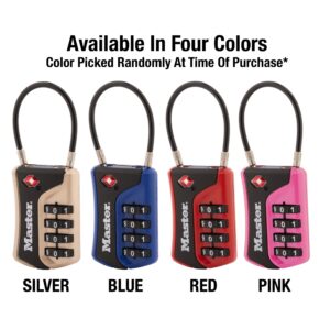 Master Lock 4697D Set Your Own Combination TSA Approved Luggage Lock, 1 Pack, Colors May Vary