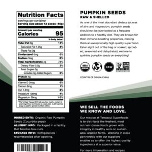 Terrasoul Superfoods Organic Pumpkin Seeds, 2 Lbs - Premium Quality, Shelled, Raw, Unsalted