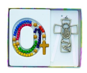 kiddee rosary set w/guardian angel rosary