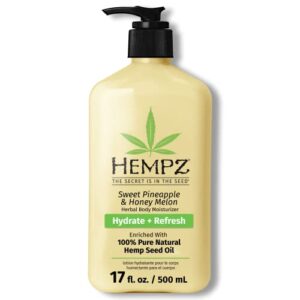 hempz body lotion - sweet pineapple and honey melon - daily moisturizing cream - 17oz