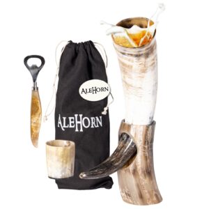 alehorn drinking horn | viking drinking horn set | viking mugs for beer | viking drinking horn large coffee mug | viking horn cup | mead horn | birthday gifts for men | viking horn mug (12oz)