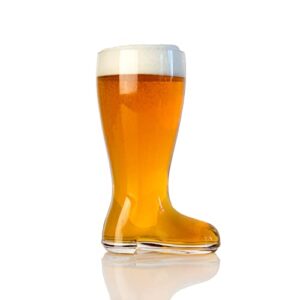 domestic corner - das boot - quality glass beer boot mug for oktoberfest celebrations, st. patrick's day, bachelor or bachelorette festivities, holds over 2 beers - 1 liter