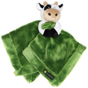 john deere baby cuddle snuggle security blanket boy girl farm animal cow pig chick, green