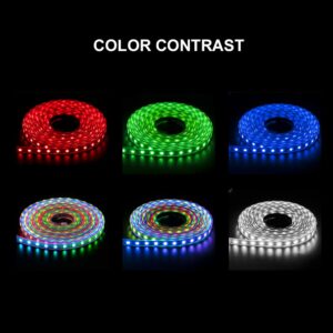 BTF-LIGHTING WS2812B IC RGB 5050SMD Pure Gold Individual Addressable LED Strip 16.4FT 300LED 60LED/m Flexible Full Color IP30 DC5V for DIY Chasing Color Project(No Adapter or Controller)