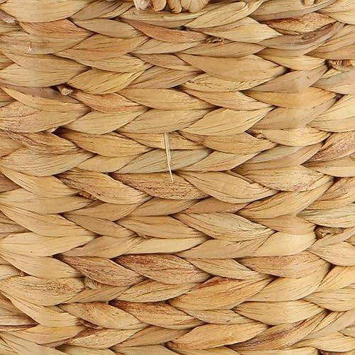 Deco 79 Seagrass Handmade Storage Basket with Handles, Set of 2 12", 16"W, Light Brown