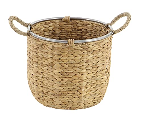 Deco 79 Seagrass Handmade Storage Basket with Handles, Set of 2 12", 16"W, Light Brown