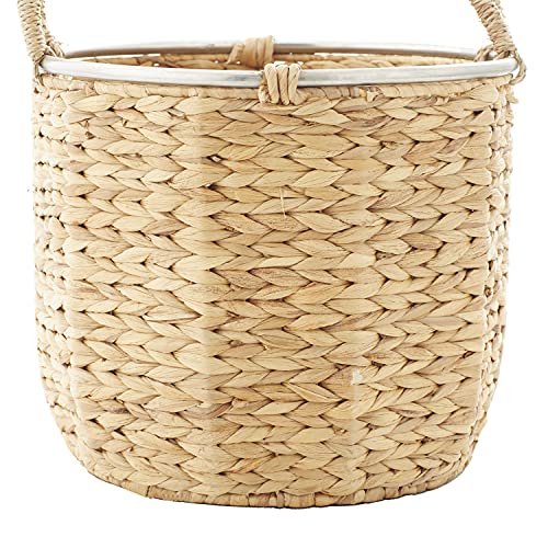 Deco 79 Seagrass Handmade Storage Basket with Handles, Set of 2 12", 16"W, Light Brown