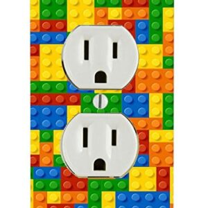 Colorful Bricks Design Print Image Electrical Outlet Plate