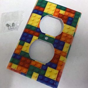 Colorful Bricks Design Print Image Electrical Outlet Plate