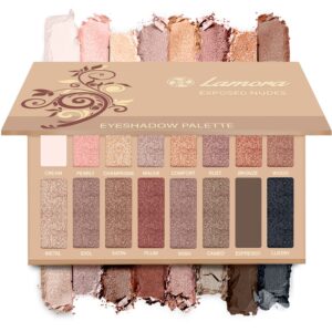 best pro eyeshadow palette makeup - matte shimmer 16 colors - highly pigmented - professional nudes warm natural bronze neutral smoky cosmetic eye shadows