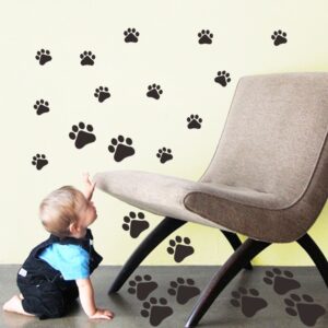 MLM Dog Paw Prints-Dog Pup Removable Vinyl Wall Sticker Decoration Décor for Children Nursery Room Home Décor Art Mural DIY