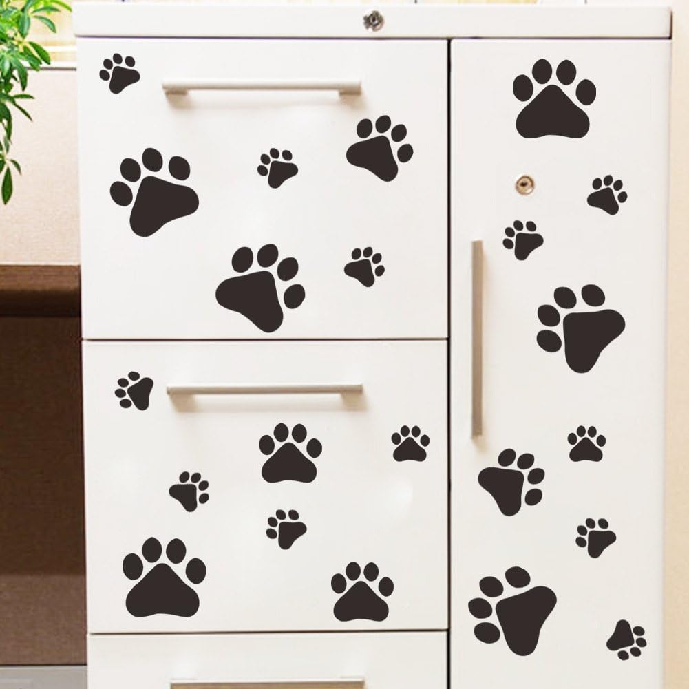 MLM Dog Paw Prints-Dog Pup Removable Vinyl Wall Sticker Decoration Décor for Children Nursery Room Home Décor Art Mural DIY